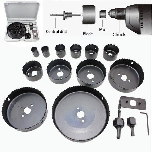 16pcs/set Woodworking Hole Opener Saw Carbon Steel Drilling Tool Hole ...