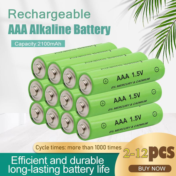 2/4/6/8/10/12pcs 1.5V 2100mAh AAA 3A Alkaline Rechargeable Battery For ...