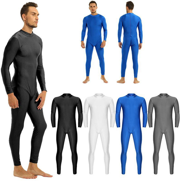 Boys' Men's Mock Neck Full Body Unitard Spandex Zentai Suits Costumes ...