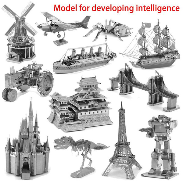 Robot Aircraft DIY All-metal 3D Three-dimensional Puzzle Stainless ...