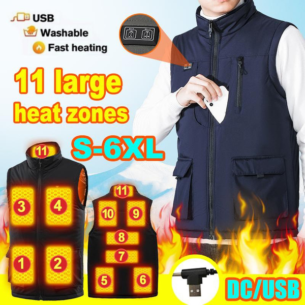 New Winter USB Heated Vest High Quality Men Warm Electrical Heated ...