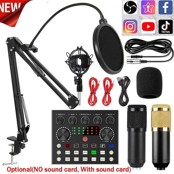 Condenser Microphone Bundle BM-800 Mic Kit with Live Sound Card ...