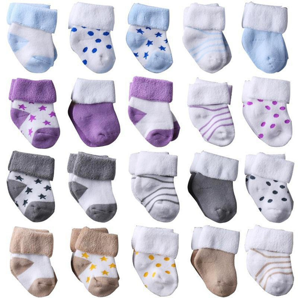 1/5 Pair High Quality Thicken Cartoon Comfort Cotton Newborn Socks Kids ...