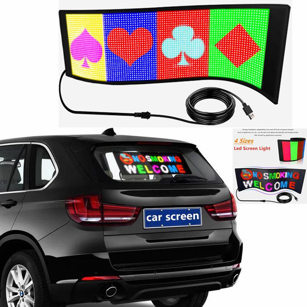 Led Screen Sign Advertising Diy Graffiti Patterns Multiple Languages Rgb Foldable Scrolling 