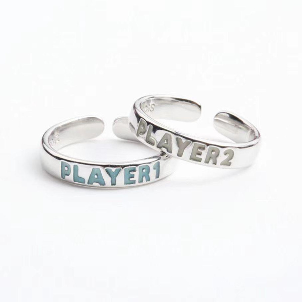 Luminous Ring for Couple Creative Glowing in the Dark Player 1 Player 2 ...