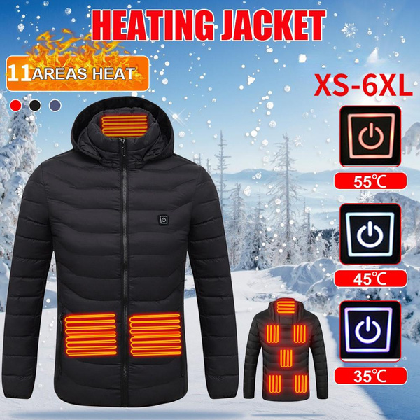11 Areas Heated Jacket USB Men's Women's Winter Outdoor Electric ...