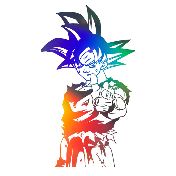 2pcs,9'' 23cm Goku Gesture Anime Manga DieCut（No Background ) Night ...
