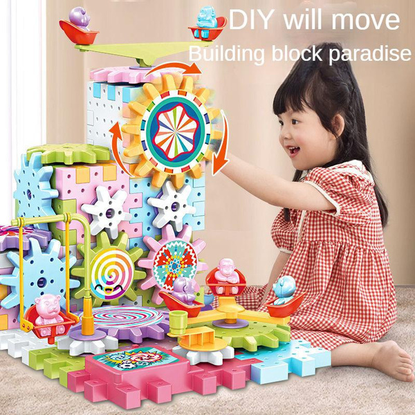 Children's Variety Gear Rotating Building Blocks Paradise Baby Fun ...