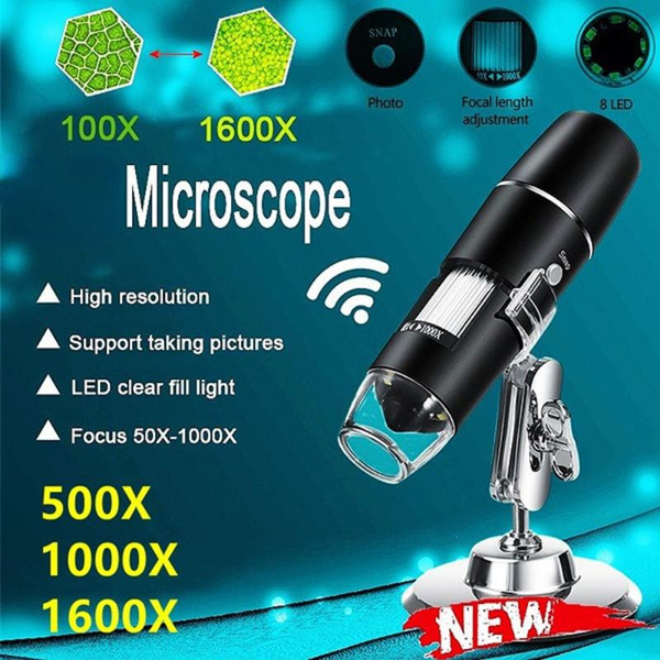 500X 1000X 1600X USB Microscope Handheld 8 LED Digital Microscope 3 In ...