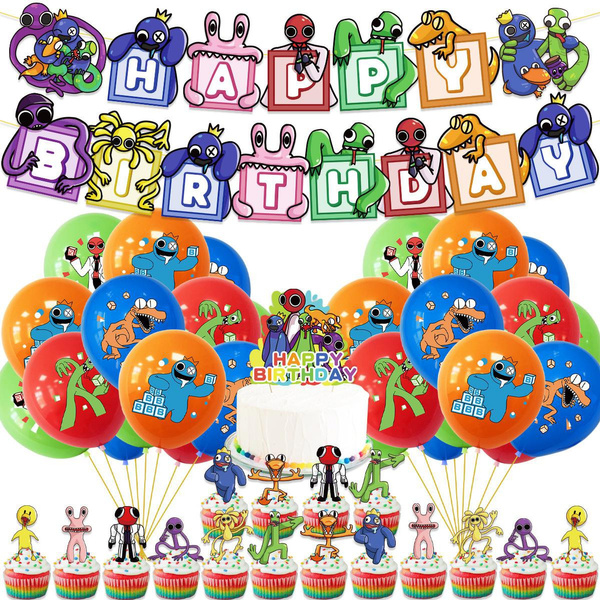 Hot Game Rainbow Colored Balloon Friends Cartoon 3D Printed Birthday ...
