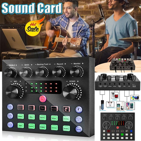Sound Card 10 Sound Effects Noise Reduction Mixers Headset Mic Voice ...