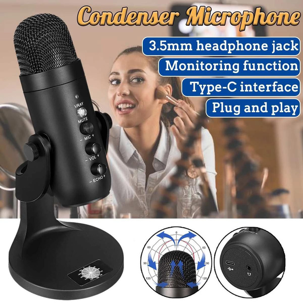 Computer Condenser Gaming Microphone for PS4/5 Laptop Windows Mac OS ...