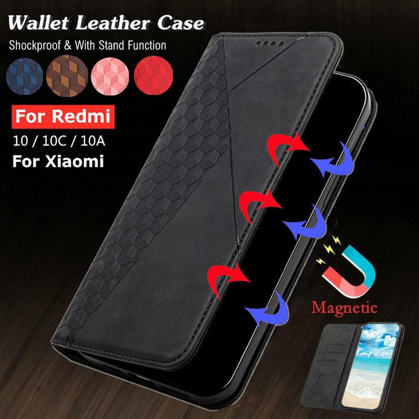 Magnetic Flip Wallet Leather Case For Xiaomi Redmi 10C 10A 10 ...