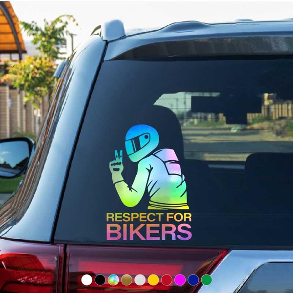 1PC RESPECT FOR BIKERS Classic Car Stickers Personalized Car Stickers ...