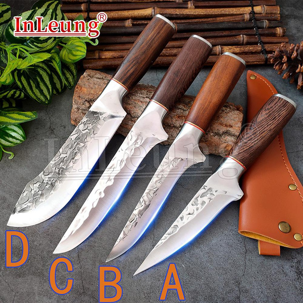 Hammered Forged Kitchen Chef Boning Knife Fishing Knife Meat Cleaver ...