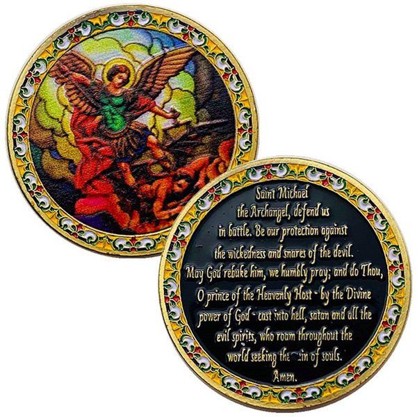 Saint Michael's painted challenge coins | Wish