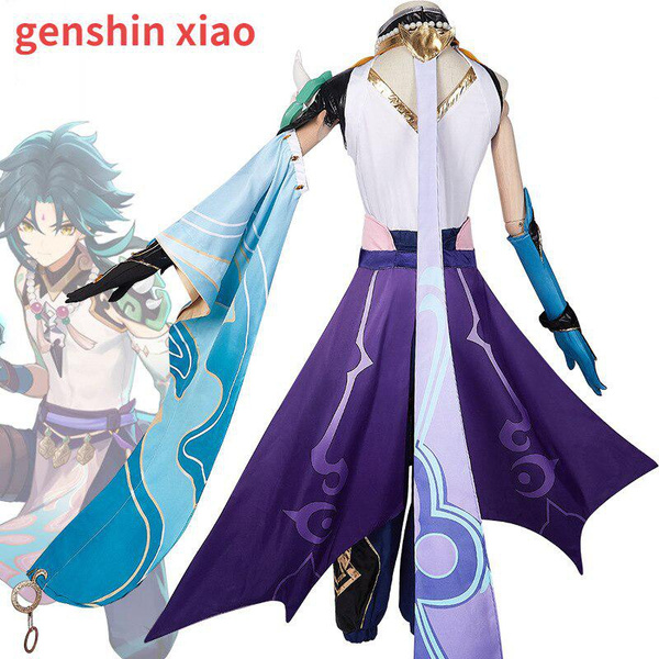 Genshin Impact Anime Xiao Cosplay Costume Kimono Uniform Wig Anime Game ...