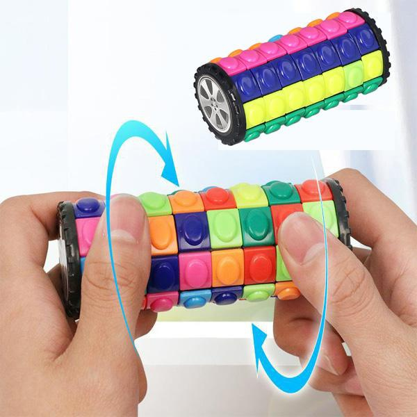 Cylinder Puzzle Toy 7 Layers Relaxing Stress Anxiety Relief Rotate ...