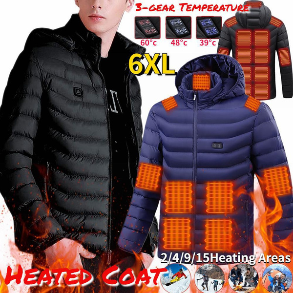 2-15 Areas Heated Jacket USB Men's Women's Winter Outdoor Electric ...