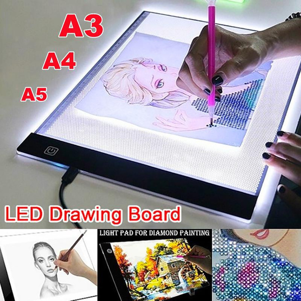 New Upgrade A3 A4 A5 LED Light Box Tracing Drawing Light Pad Table Stencil Display USB Ultra ...
