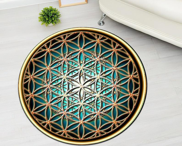 Flower of Life, Spiritual Rug, Sacred Geometry Rug, Flower of Life Rug ...