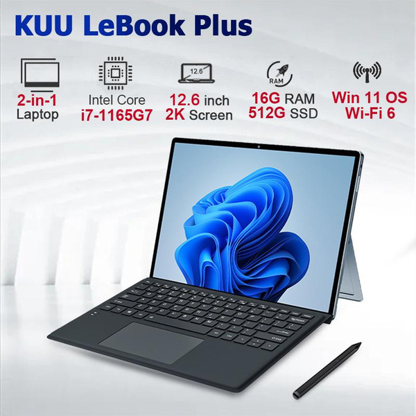 KUU ‎Portable Tablet PC 12.6 "FHD 2K IPS Touchscreen 2 in1 Laptop Intel ...