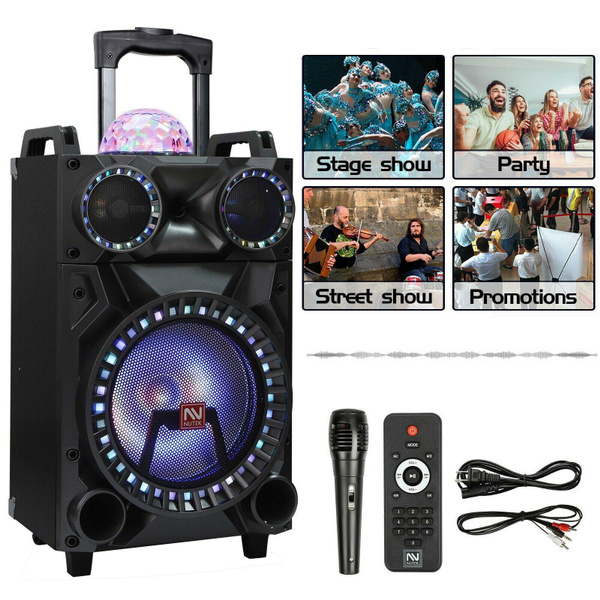 12" 3000W Portable Party Bluetooth Speaker System Subwoofer Stereo W ...