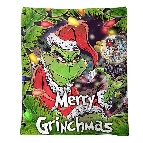 The Grinch Quilt How The Grinch Stole Christmas Xmas Idea Gift Soft ...