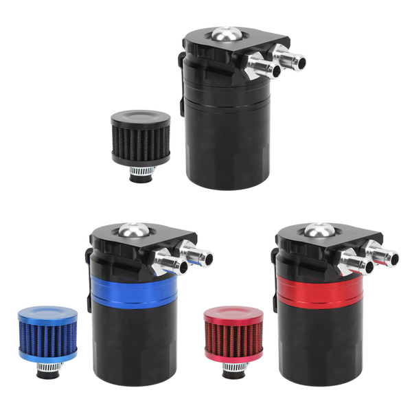 Universal Car Oil Catch Can, Internal Baffle Dual Chamber Filter ...