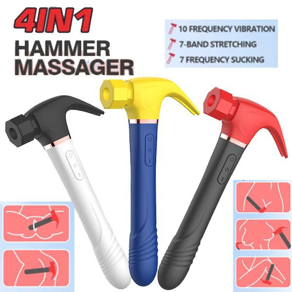 4IN1 Hamma Vibrator G Spot Clitoris Stimulation Dildo Hammer Shape ...