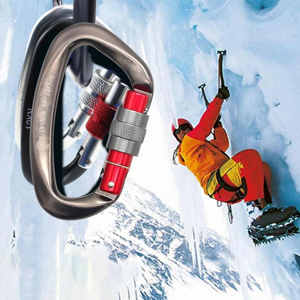 25KN Professional Carabiner D Shape Climbing Security Safety Master ...