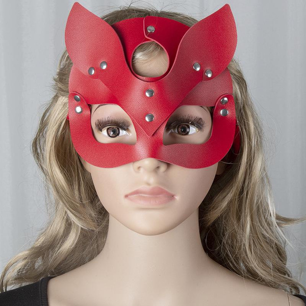 European and American Personality PU Leather Fox Mask Night Club Party ...