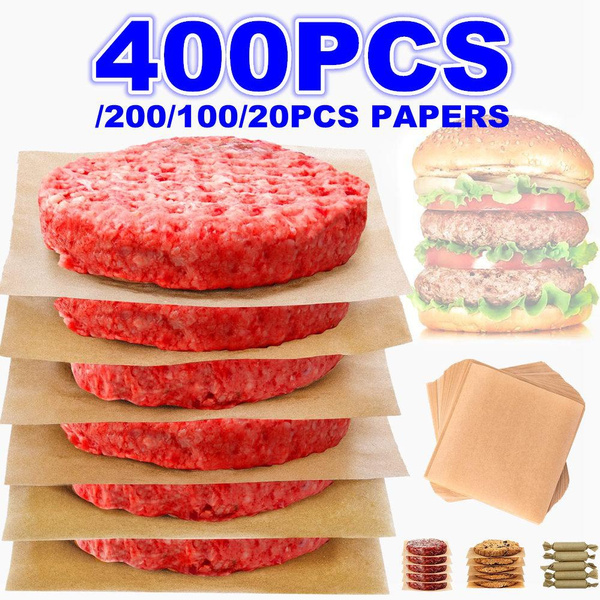 400/200/100/20PCS Hamburger Patty Paper, Non Stick Parchment Paper ...