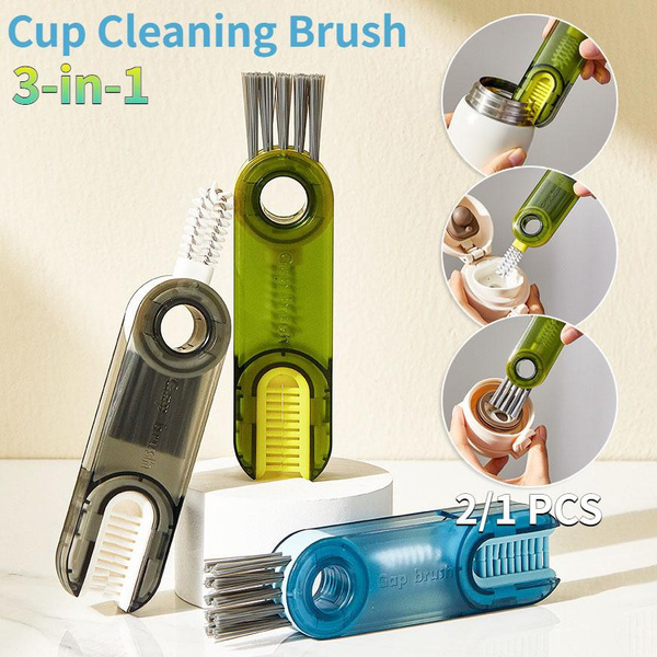 2PCS 3 in 1 Tiny Bottle Cup Lid Detail Brush Cleaner Tools, Multi ...