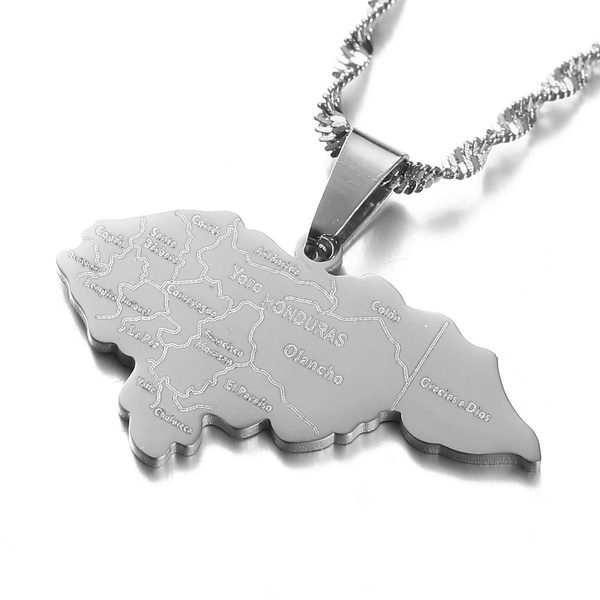 Honduras Map Pendant Necklaces for Women Girls Charm Honduran Maps with ...