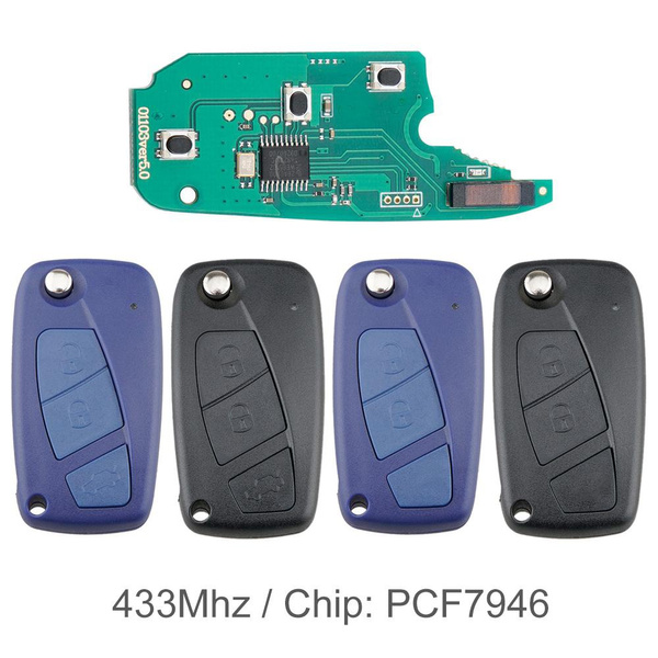433MHz Car Remote Key Fob Flip Replacement Fit for Fiat / Ducato ...