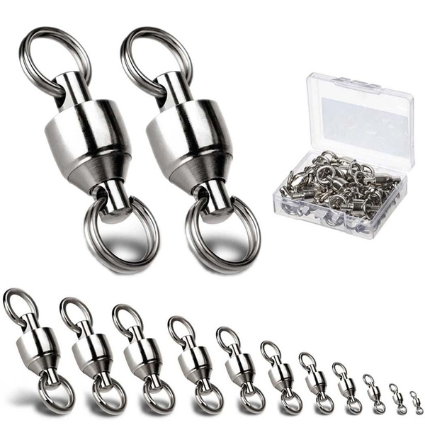 10Pcs Fishing Swivel Heavy Duty Ball Bearing Connector Rolling ...