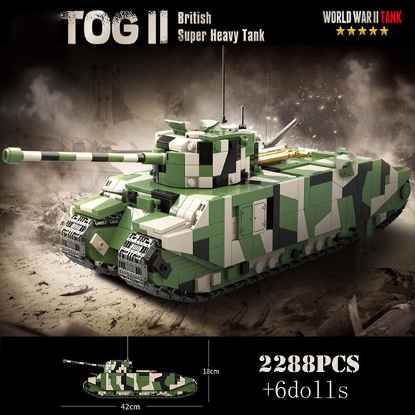 Military WW2 British TOG II Super Heavy Tank 2288pcs Building Blocks ...