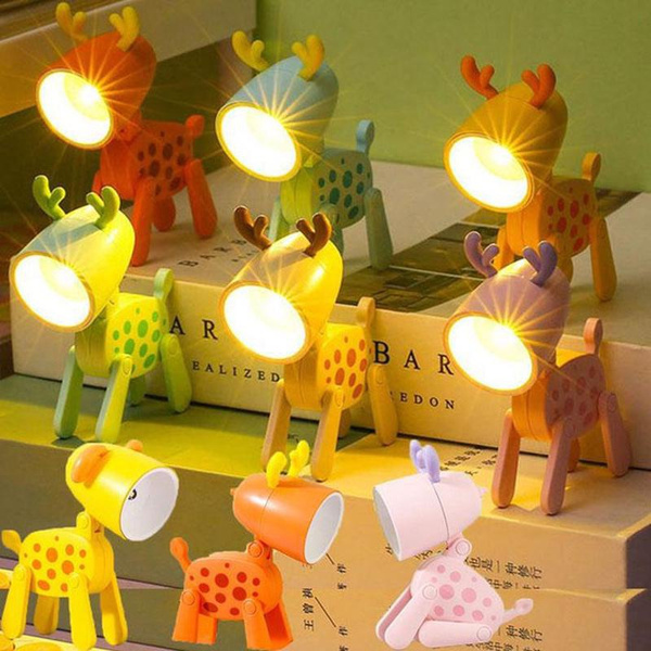 Mini Cute Table Lamp Cartoon Pet LED Night Lights Folding Lamp Room ...