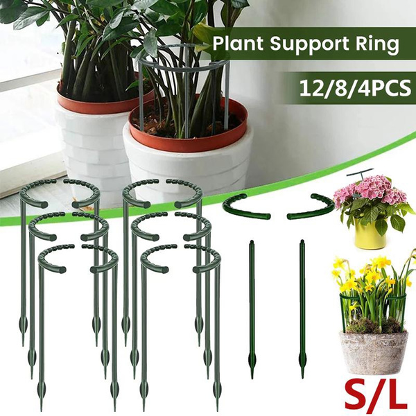 4/8/12PCS Plant Support T-bracket Plastic Plant Support Rings Garden ...