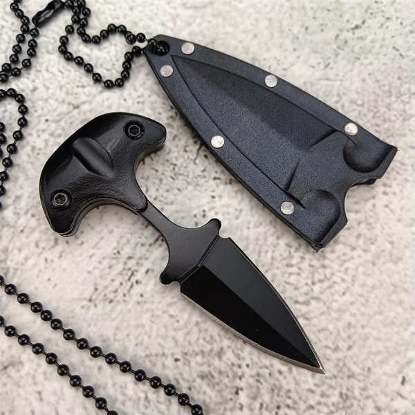 Mini Push Dagger Necklack Knife 440C Blade Aluminum Handle Small Pocket ...
