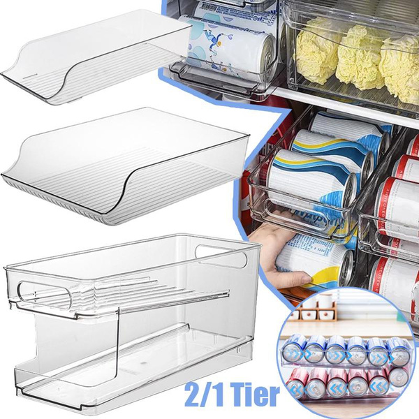 2/1-layer Refrigerator Organizer Bins Can Dispenser Storage Organizer ...