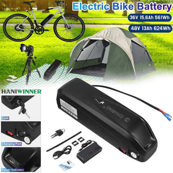 Haniwinner 624Wh Portable Bicycle Battery, 36/48V 15.6Ah Detachable and ...