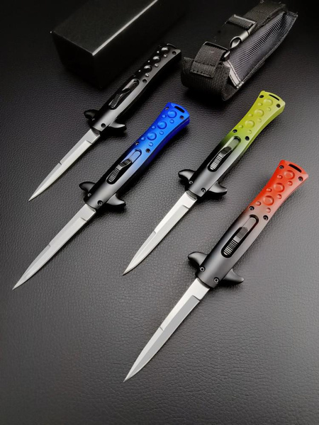 New AUTO OTF Multiple Choice Stiletto Spring Assisted Open Knife 440C ...