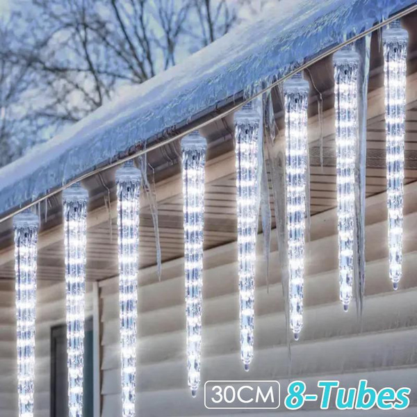 LED Icicle Meteor Shower Lights 30cm Outdoor Icicle Christmas Lights 8 ...