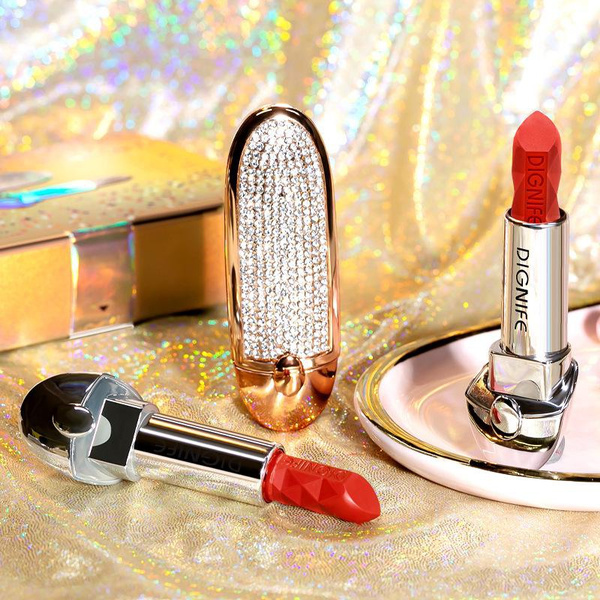Mirror Lipstick Matte Starry Sky Jewel Bright Mirror Lipstick Cow Blood ...