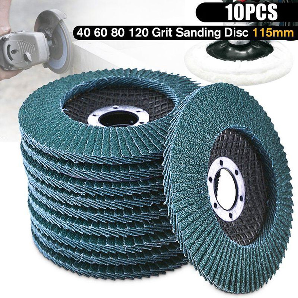 10Pcs 40/60/80/120 Grit 4.5 Inch(115mm) Sanding Discs Zirconium Oxide Flap Sanding Disc Grinding ...