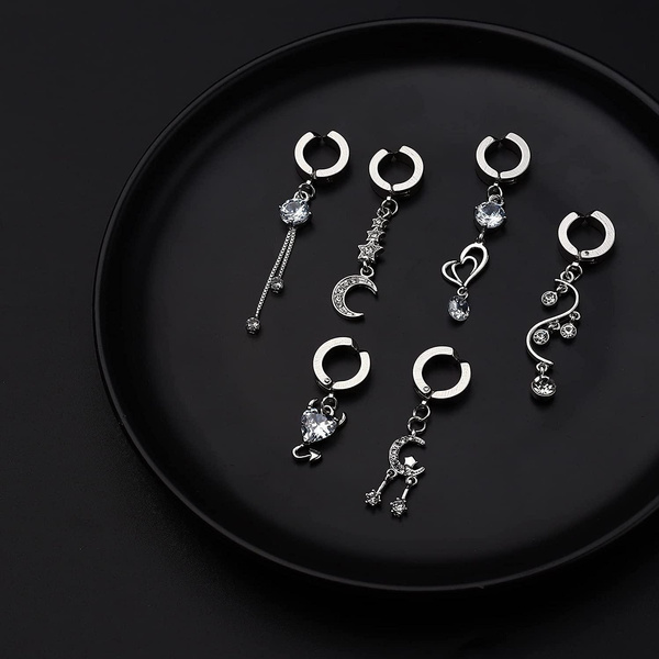 6-Pack Fake Belly Button Ring, Fake Belly Button Ring, Suspended Belly ...