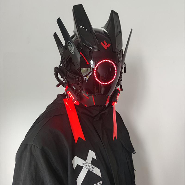 Round Light Machine Wing Cyberpunk Helmet Mechanical Mask Helmet ...