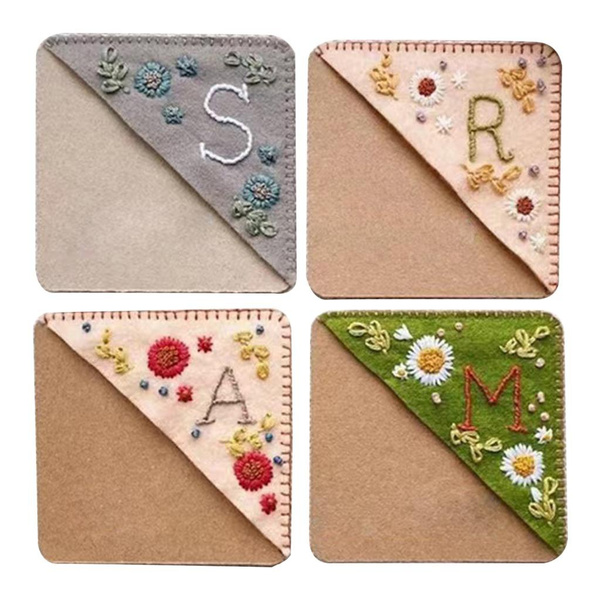 Hand Made Embroidered Bookmark Corner Page Clip Felt Book Page Divider ...